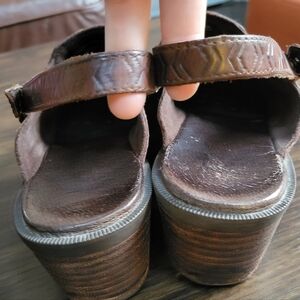 Teva | Shoes | Teva Foxy Slingback Leather Clog Mules Slipon Womens ...